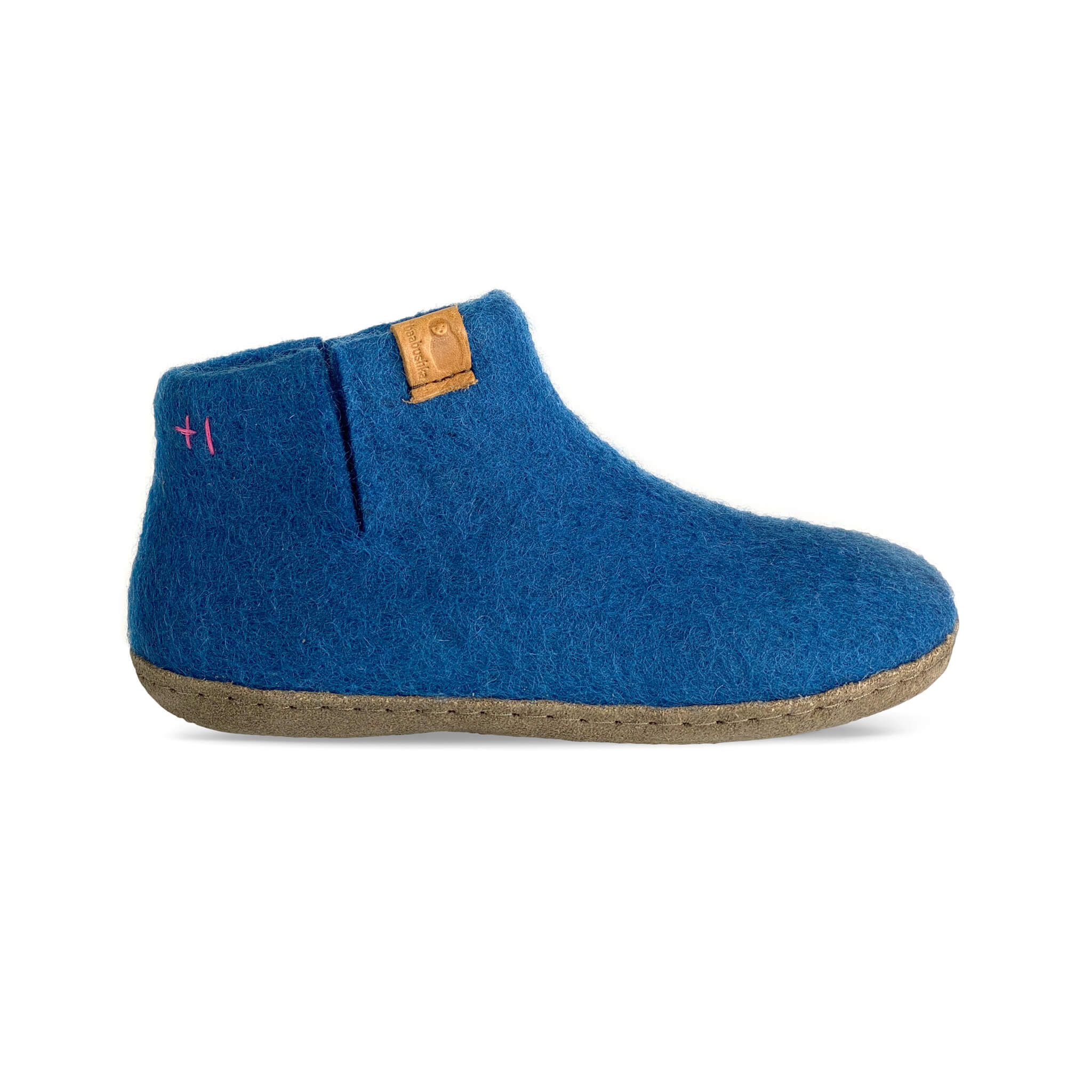 Wool Bootie with Leather Sole - Blue – Baabushka